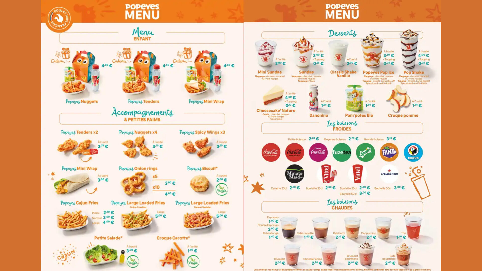 Popeyes Menu Prix & Carte France Mis à jour pour 2024