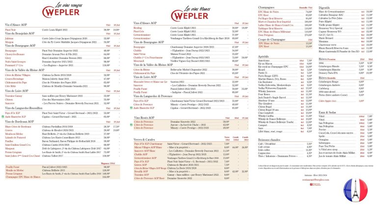 Le Wepler Menu Prix Paris 2024 et Photos