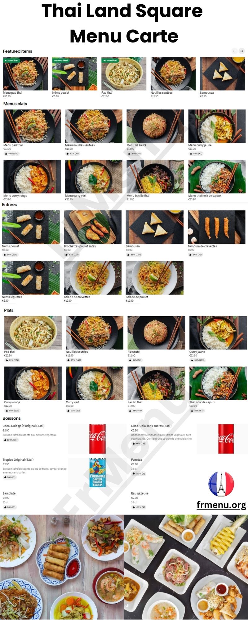 Thailand Square Menu Prix Lille 2024 et Photos