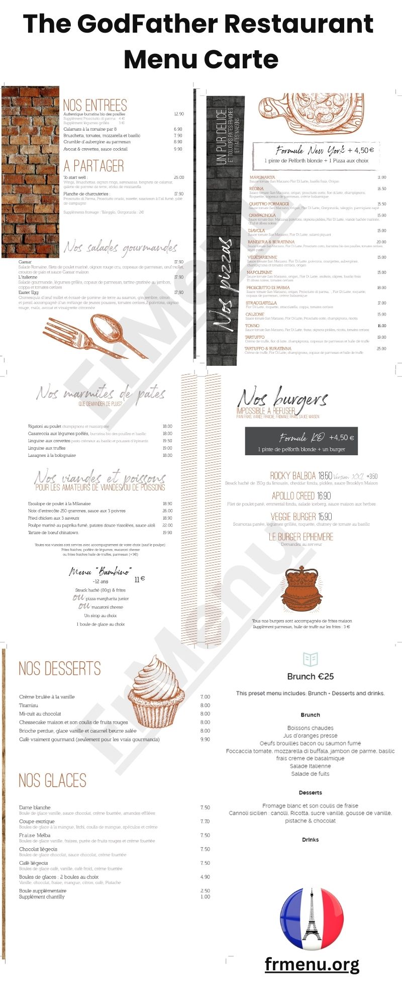 The GodFather Restaurant Menu Prix Paris 2024 et Photos
