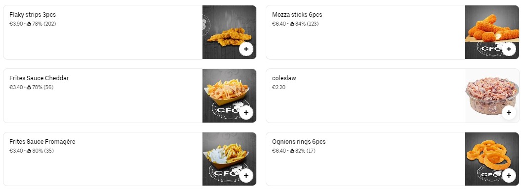 CFC Menu Prix France 2024 et Photos